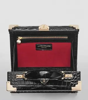 ASPINAL OF LONDON Croc-embossed Leather Trunk Top-handle Bag