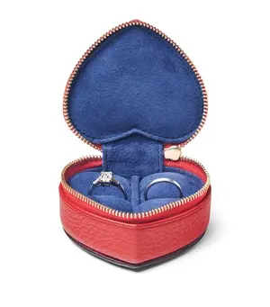 ASPINAL OF LONDON Leather Heart Watch And Ring Box