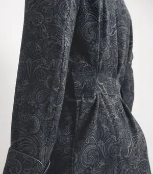 DANIEL HANSON Wool Paisley Print Dressing Gown