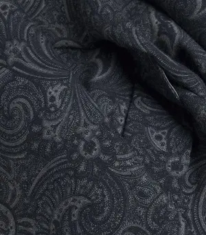 DANIEL HANSON Wool Paisley Print Dressing Gown