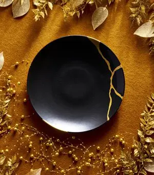 Bernardaud Kintsugi Charbon Dessert Plate - Multi