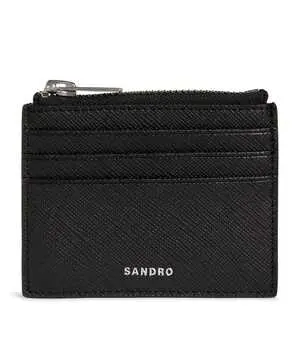Sandro Leather Card Holder - Black