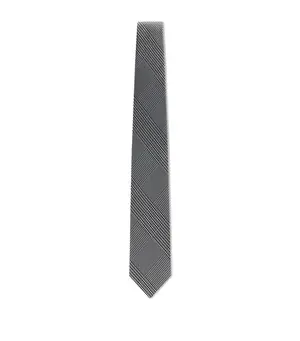 TOM FORD Silk Jacquard Neck Tie Silver
