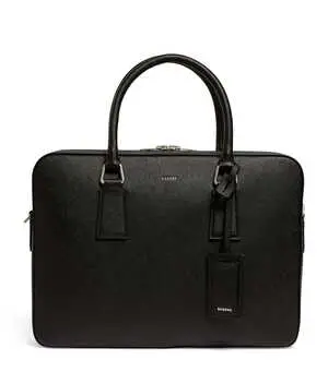 Sandro Leather Slim Briefcase - Black
