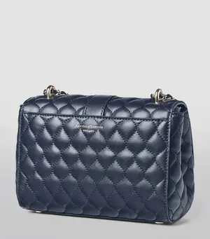 ASPINAL OF LONDON Leather Lottie Shoulder Bag - Navy