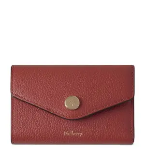 Mulberry Leather Folded Wallet Red