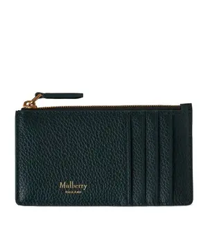 Mulberry Leather Continental Zipped Long Card Holder - Green