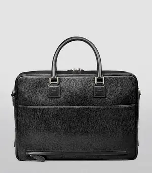 ASPINAL OF LONDON Leather Mount Street Briefcase - Black