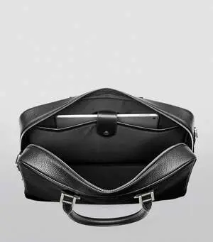 ASPINAL OF LONDON Leather Mount Street Briefcase - Black