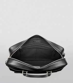ASPINAL OF LONDON Leather Mount Street Briefcase - Black
