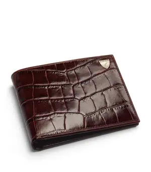 ASPINAL OF LONDON Croc-embossed Leather Bifold Wallet