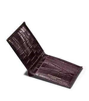 ASPINAL OF LONDON Croc-embossed Leather Bifold Wallet