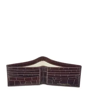 ASPINAL OF LONDON Croc-embossed Leather Bifold Wallet