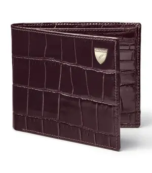 ASPINAL OF LONDON Croc-embossed Leather Bifold Wallet