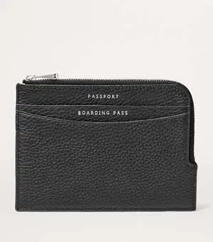 ASPINAL OF LONDON Leather Zipped Travel Wallet - Brown