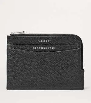 ASPINAL OF LONDON Leather Zipped Travel Wallet - Brown