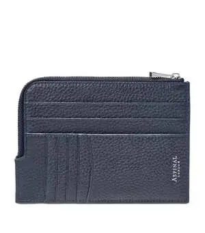 ASPINAL OF LONDON Leather Zipped Travel Wallet - Navy