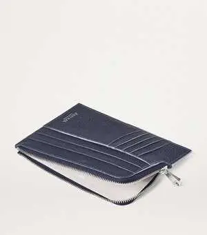 ASPINAL OF LONDON Leather Zipped Travel Wallet - Navy