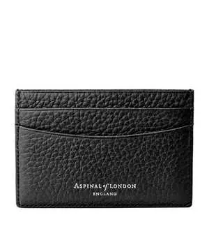 ASPINAL OF LONDON Leather Logo Card Holder - Black