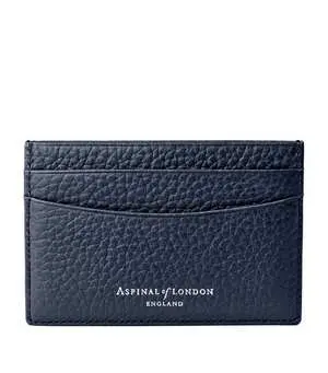 ASPINAL OF LONDON Leather Logo Card Holder - Navy