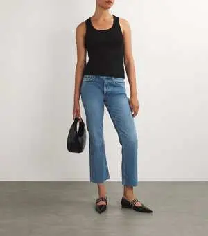 Maje Stretch-cotton Rib-knit Tank Top - Black