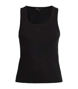 Maje Stretch-cotton Rib-knit Tank Top - Black
