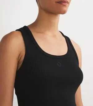 Maje Stretch-cotton Rib-knit Tank Top - Black