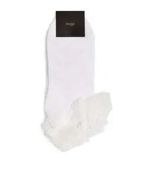 Maje Lace-trimmed Ankle Socks - White
