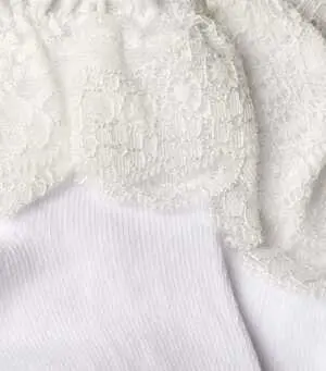 Maje Lace-trimmed Ankle Socks - White