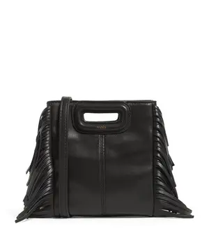 Maje Mini Leather 'm' Top-handle Bag - Black