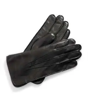 ASPINAL OF LONDON Cashmere-wool Lined Leather Gloves - Black