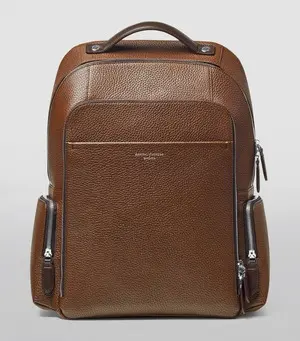 ASPINAL OF LONDON Pebble Leather Reporter Zipped Backpack - Brown