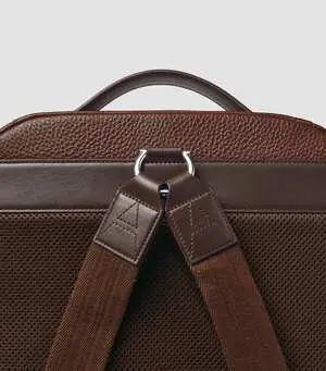 ASPINAL OF LONDON Pebble Leather Reporter Zipped Backpack - Brown