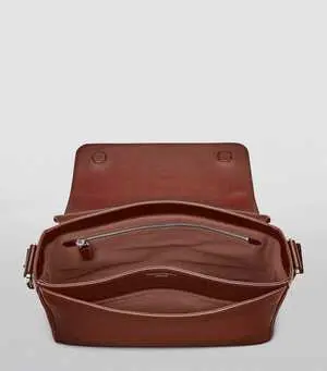 ASPINAL OF LONDON Leather Reporter Messenger Bag - Brown