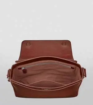ASPINAL OF LONDON Leather Reporter Messenger Bag - Brown