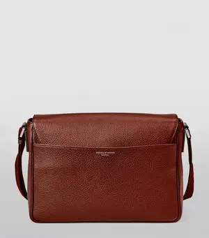 ASPINAL OF LONDON Leather Reporter Messenger Bag - Brown