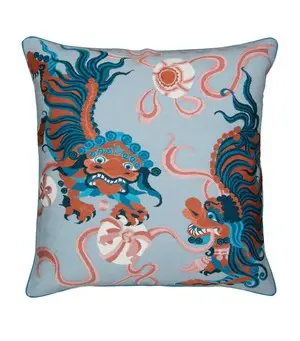 THE RUG COMPANY X Guo Pei Lion Dance Cushion - Blue