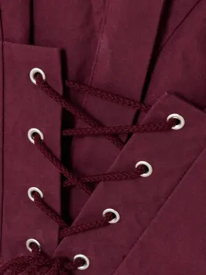 TOLU COKER Cropped Lace-up Cotton-poplin Shirt