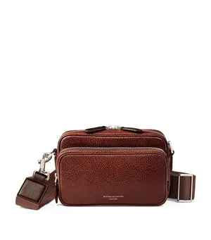 ASPINAL OF LONDON Reporter East West Messenger Bag - Brown