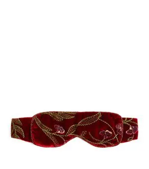 DANIEL HANSON Silk Embroidered Sleep Mask Multi