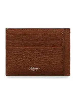Mulberry Grained Leather Card Holder - Brown