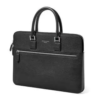 ASPINAL OF LONDON Leather Connaught Briefcase - Black