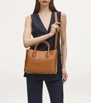 ASPINAL OF LONDON Midi Leather London Tote Bag - Brown