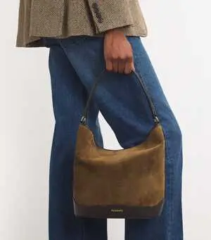 Sandro Suede-leather Bucket Bag - Beige