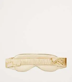 DANIEL HANSON Silk Floral Eye Mask - Gold