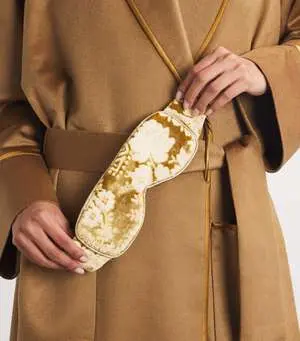 DANIEL HANSON Silk Floral Eye Mask - Gold