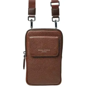 ASPINAL OF LONDON Leather Cross-body Phone Pouch - Brown