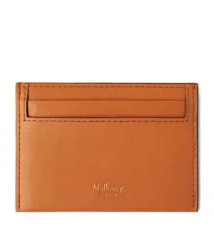 Mulberry Leather Logo Card Holder Orange
