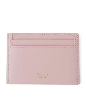 Mulberry Leather Logo Card Holder Pink