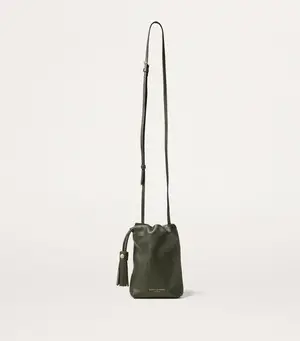 ASPINAL OF LONDON Soho Leather Cross-body Pouch - Green